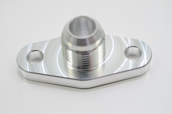 Turbo OIL DRAIN FLANGE: T3/T4 - 8MM BOLT, OFFSET (PTE, Borg Warner, Tu